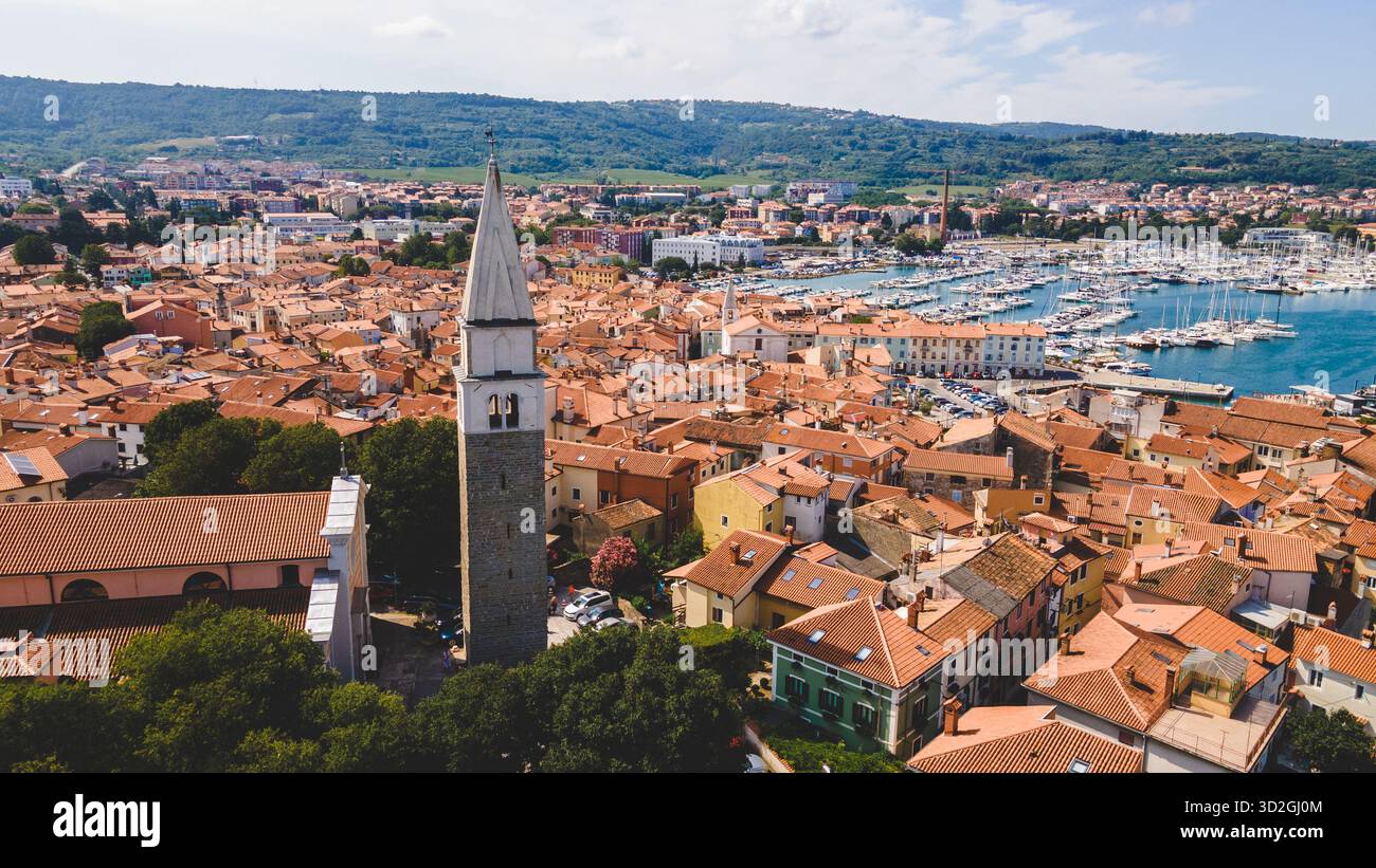 Aerial view seaside town marina hi-res stock photography and images - Alamy