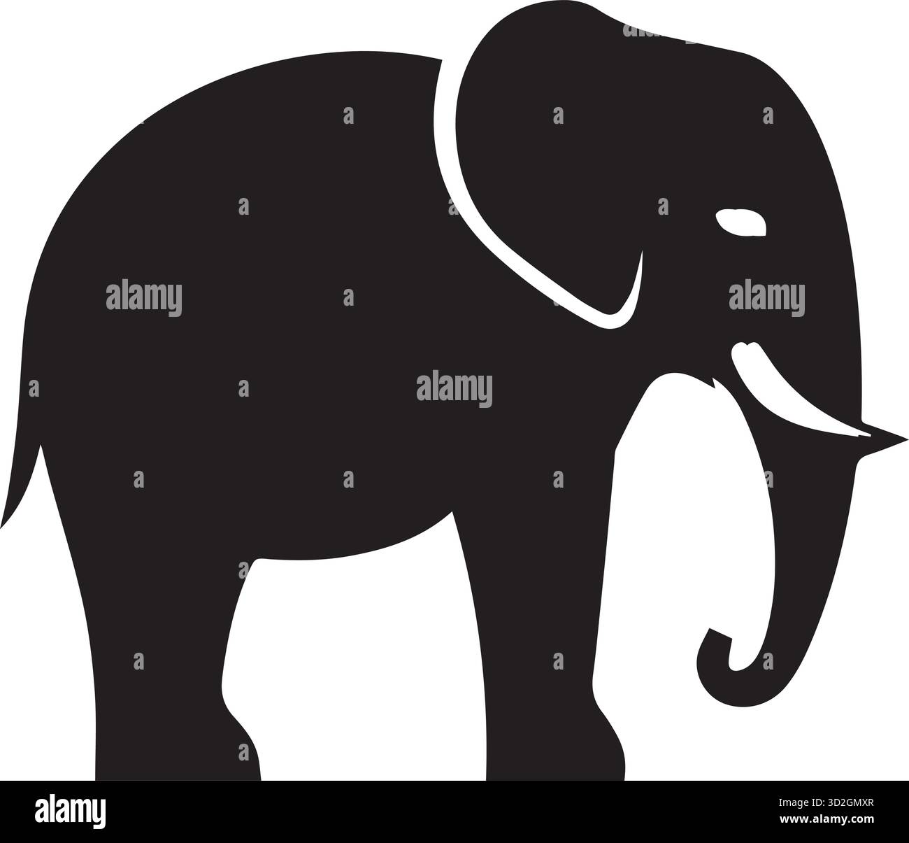 Elephant with big tusks Stock Vector Images - Alamy