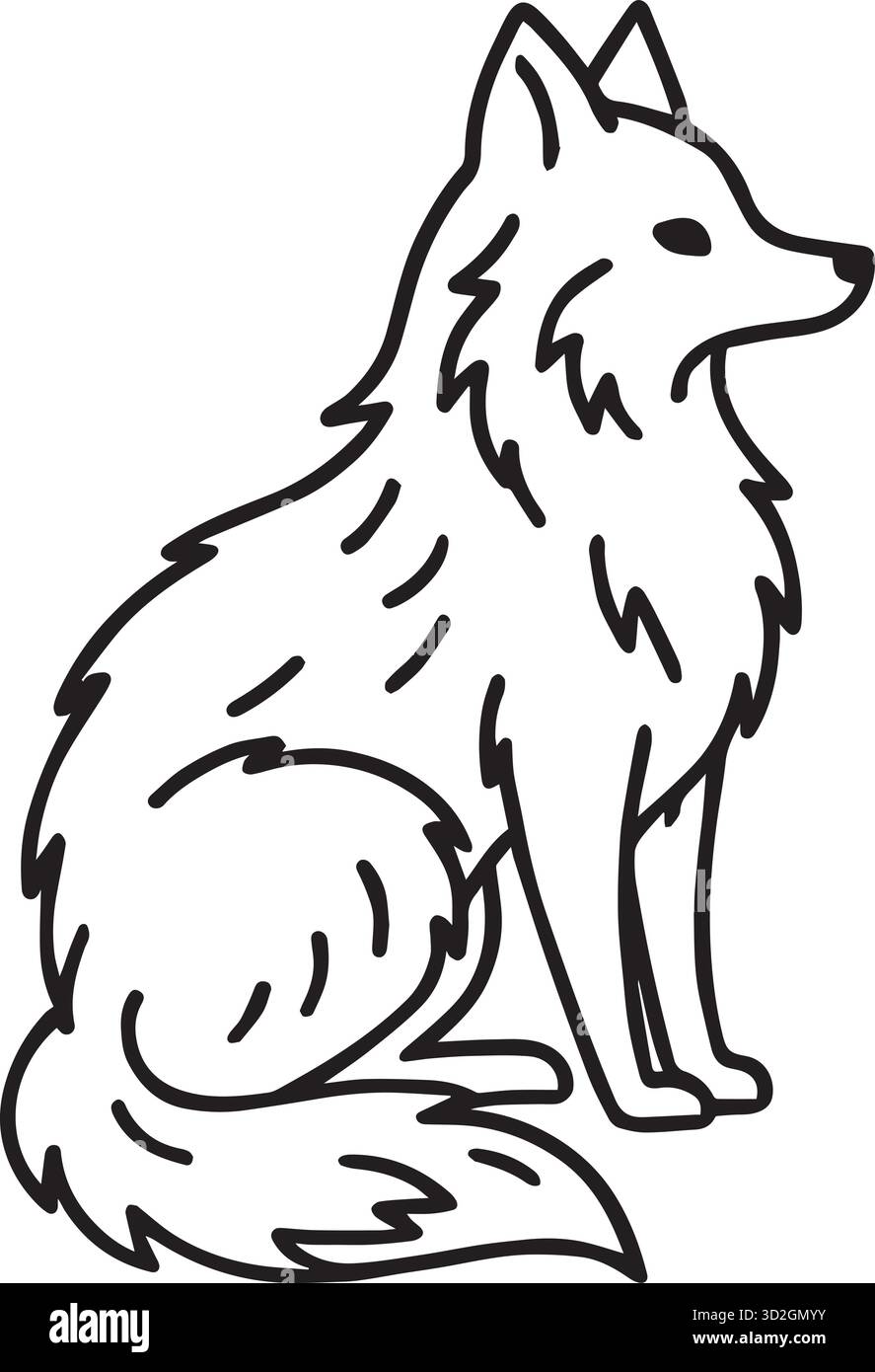 Black line art illustration sitting Cut Out Stock Images & Pictures - Alamy