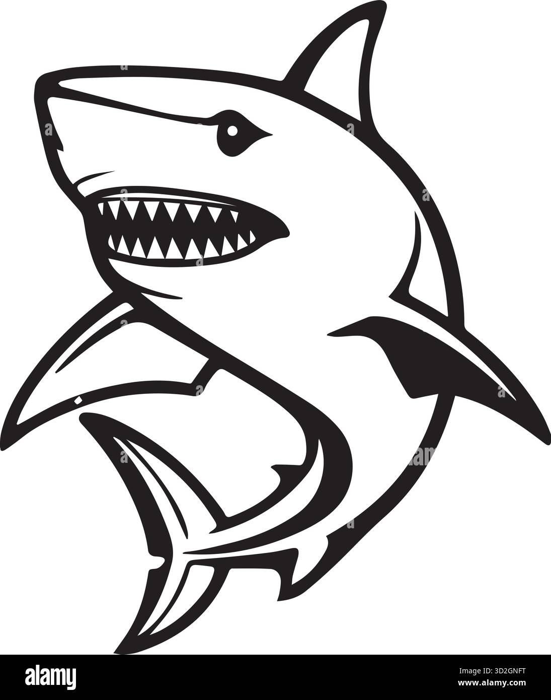 Shark fin black flat Stock Vector Images - Alamy