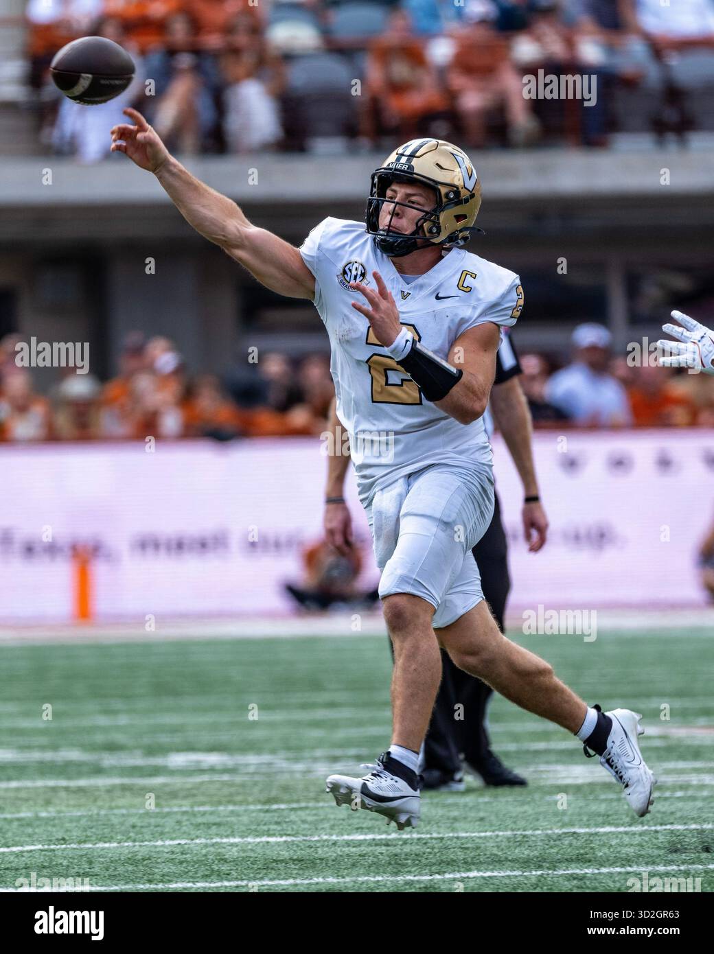 Nov 1, 2025. Diego Pavia (2) of the Vanderbilt Commodores in action vs ...