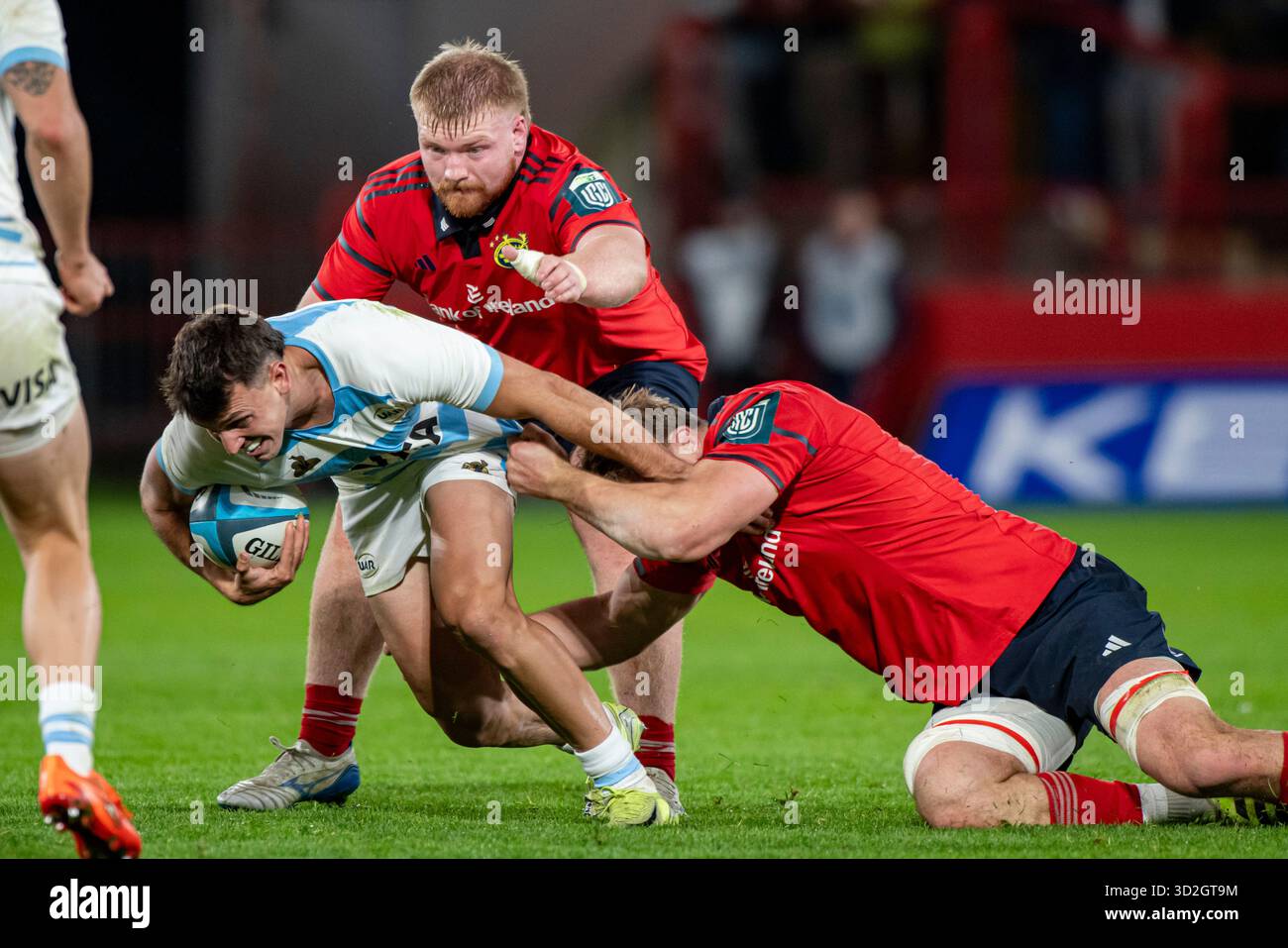 Tobias Wade of Argentina XV tackled by Gavin Coombes of Munster during ...