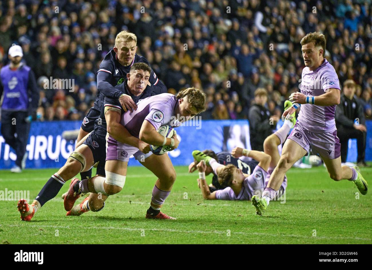 Edinburgh, Scotland, 1st November 2025. Kyle Rowe of Scotland scores ...