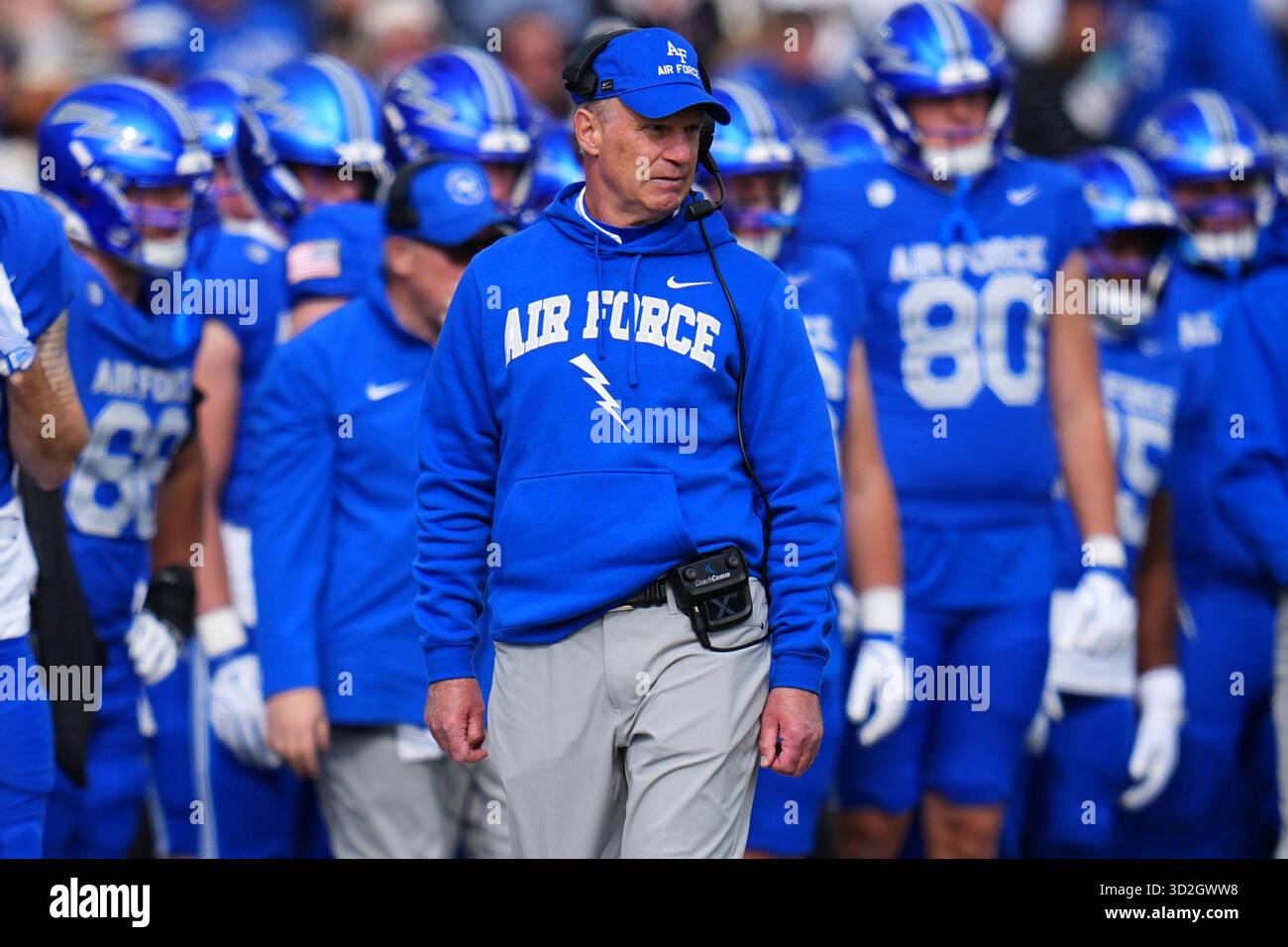 Air Force head coach Troy Calhoun looks on during the second half of an ...
