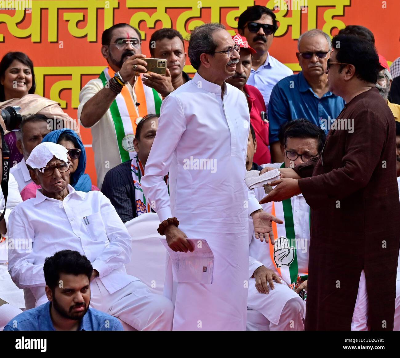 MUMBAI, INDIA - NOVEMBER 1: Shivsena UBT Uddhav Thackeray interacts ...