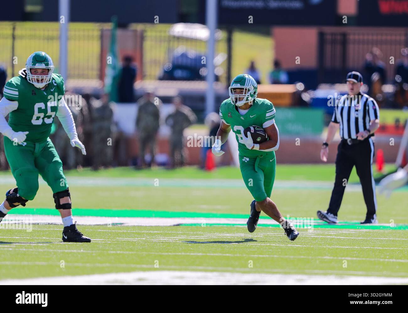 November 01, 2025:.North Texas Mean Green running back Caleb Hawkins ...