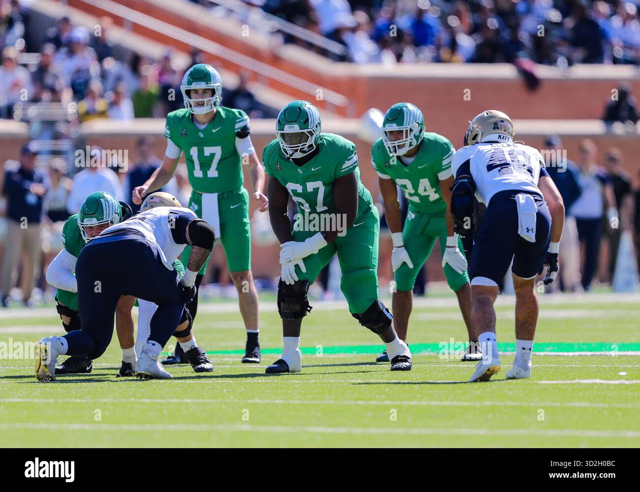 November 01, 2025:.North Texas Mean Green offensive lineman Braydon ...