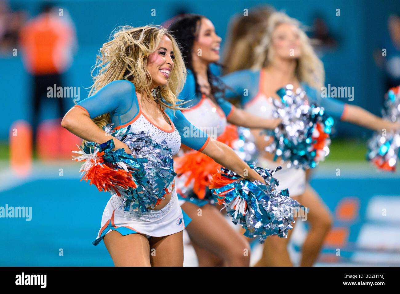 Miami Dolphins cheerleaders perform on the field during an NFL football ...
