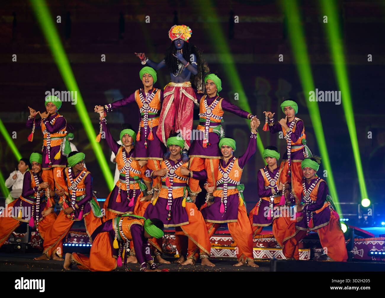 NEW DELHI, INDIA - NOVEMBER 1: Folk Artists and school students perform ...
