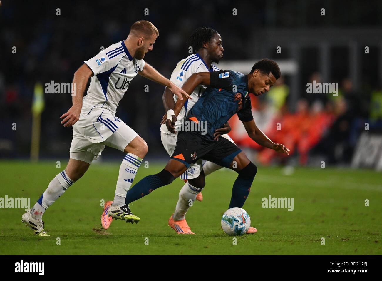 Ivan Smolcic of Como 1907 and David Neres of S.S.C. Napoli are in ...