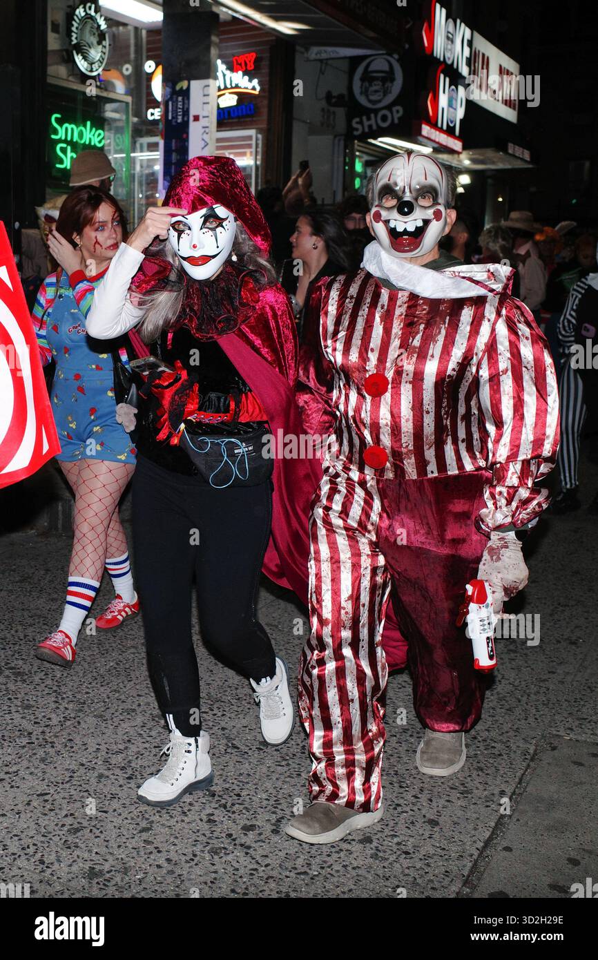 Revellers at the NYC Halloween Village Parade in New York, NY on ...