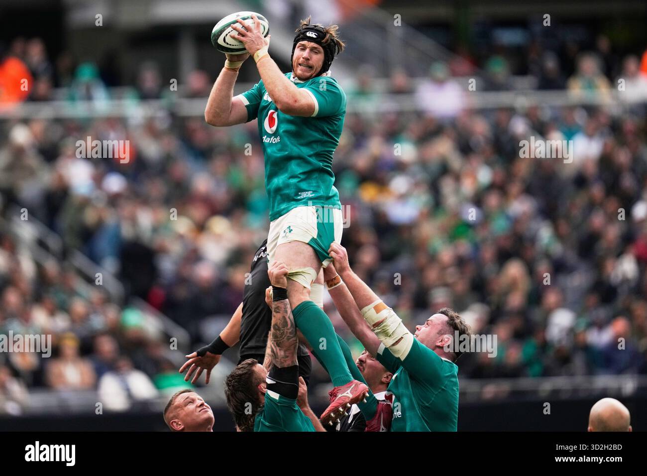 Ireland's Ryan Baird wins a lineout during the rugby international ...