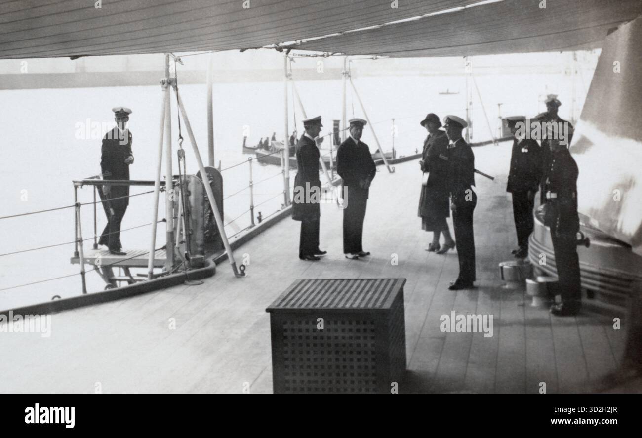 The First Sea Lord Earl Beatty (centre) on board HMS Queen Elizabeth, c ...