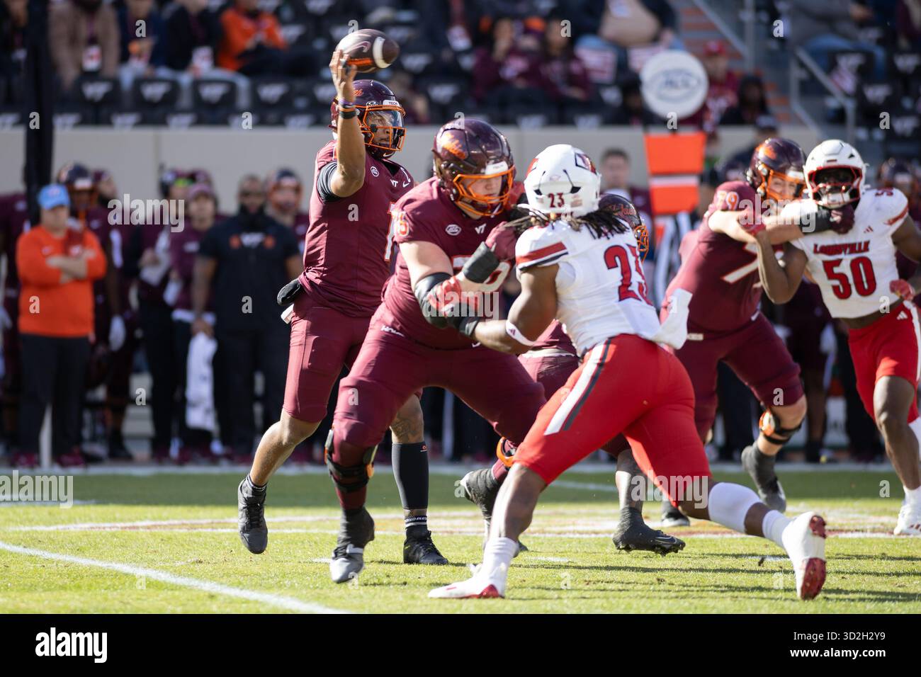 November 1, 2025: Virginia Tech Hokies quarterback Kyron Drones (1 ...