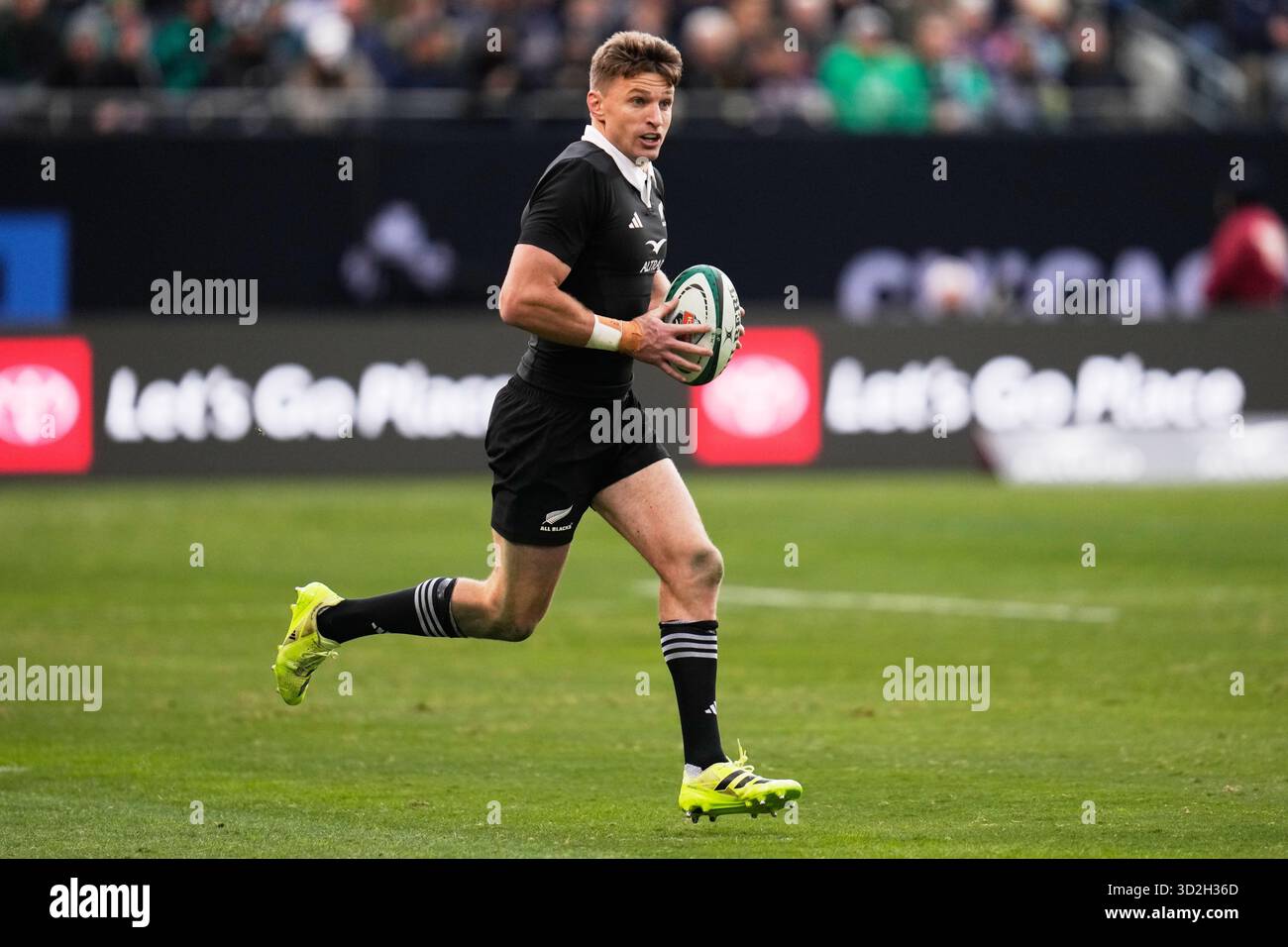 New Zealand's Beauden Barrett runs with the ball during the rugby ...