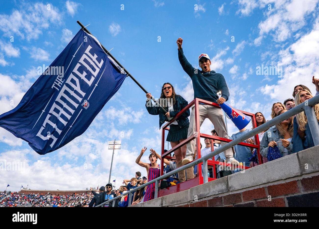 SMU fans cheer during an NCAA college football game against Miami ...