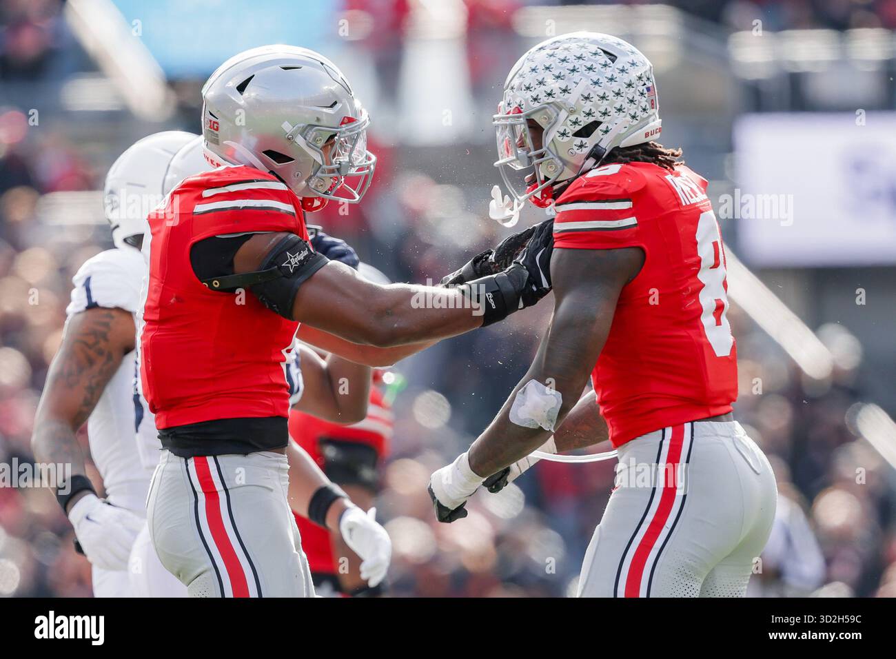 November 1, 2025, Columbus, Ohio, U.S: Ohio State Buckeyes linebacker ...