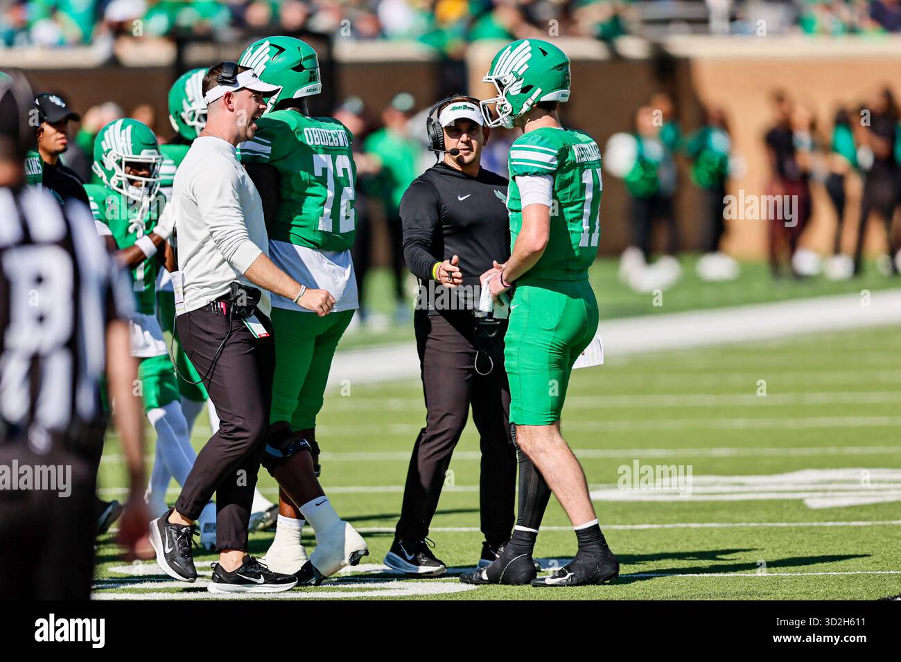 DENTON, TX - NOVEMBER 01: North Texas Mean Green head coach Eric Morris ...