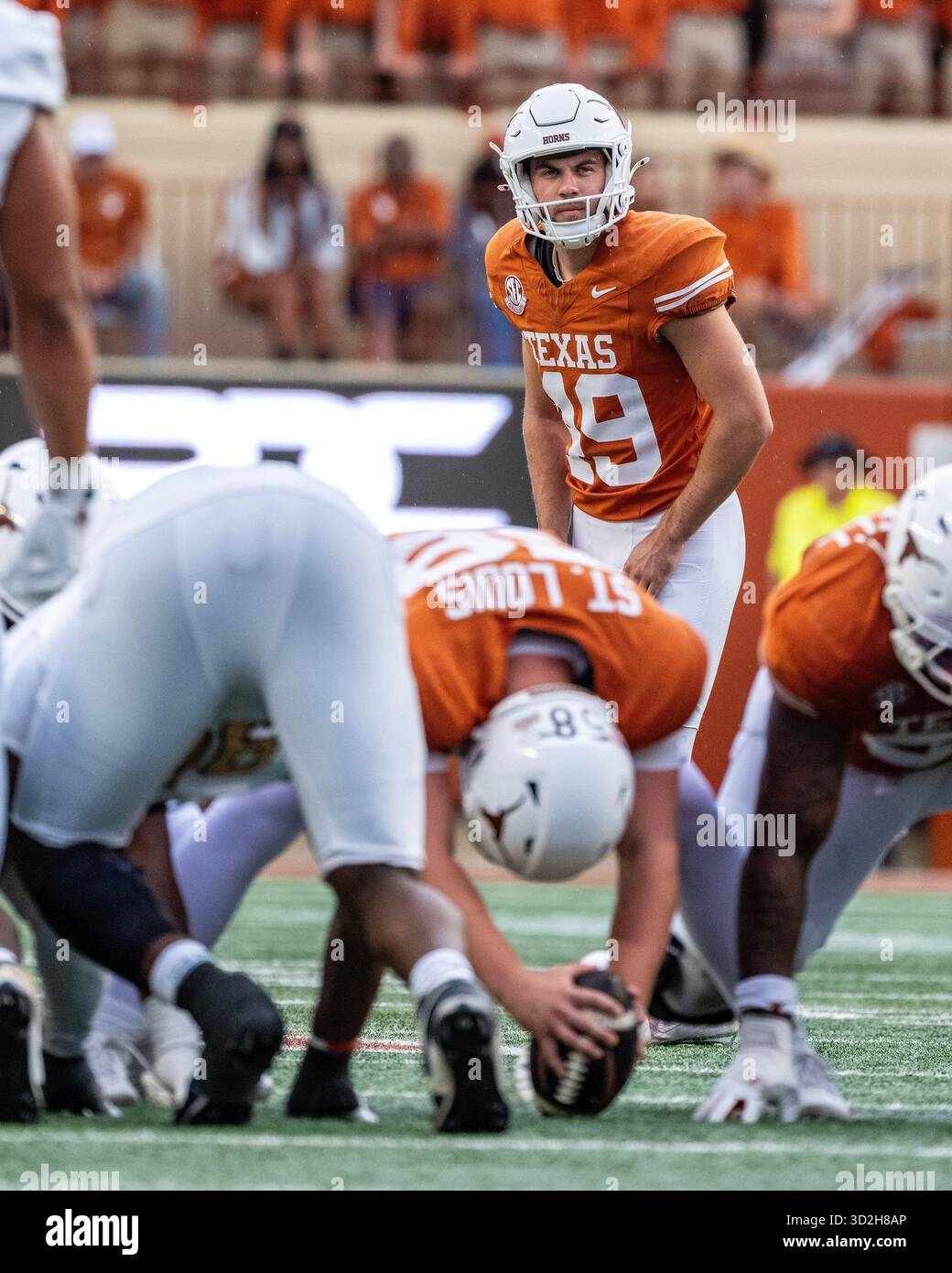 Nov 1, 2025. Jack Bouwmeester (19) of the Texas Longhorns in action vs ...