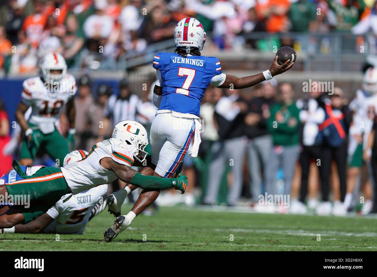 November 1, 2025: Southern Methodist Mustangs quarterback Kevin ...