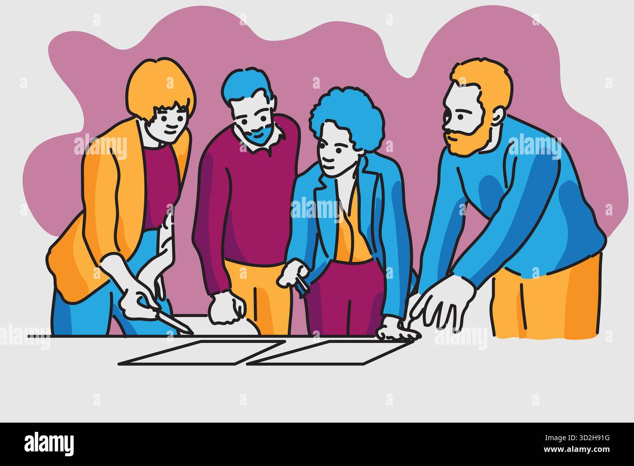 Happy business in middle Stock Vector Images - Alamy