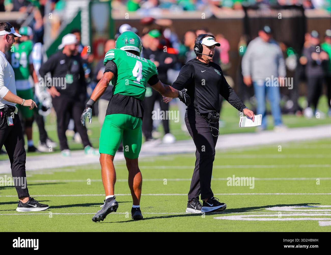 November 01, 2025:.North Texas Mean Green head coach Eric Morris ...