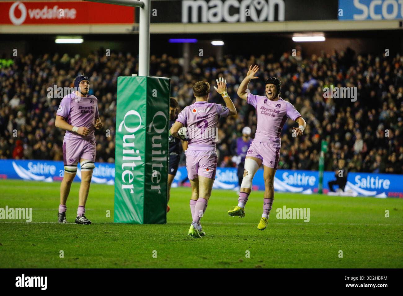 Edinburgh, United Kingdom, 1st November 2025 - Darcy Graham High Fives ...