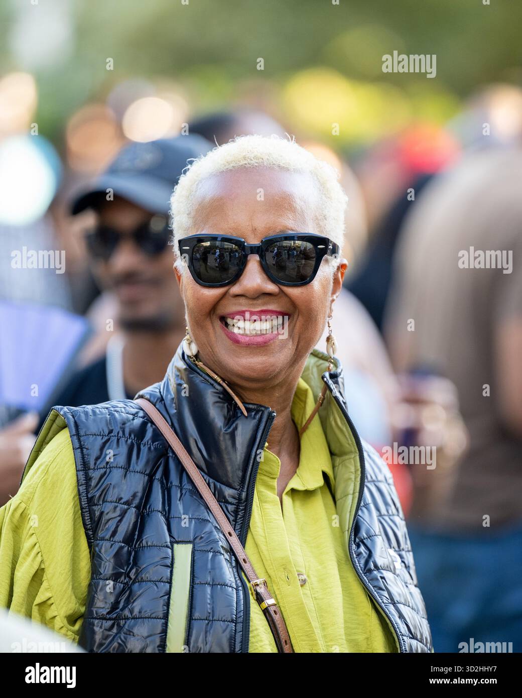 A concert fan in attendance during the AFROTECH Blavity Block Party at ...