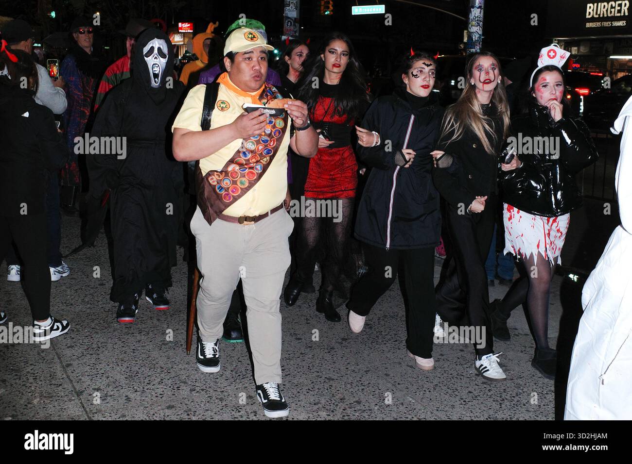 Revellers at the NYC Halloween Village Parade in New York, NY on ...