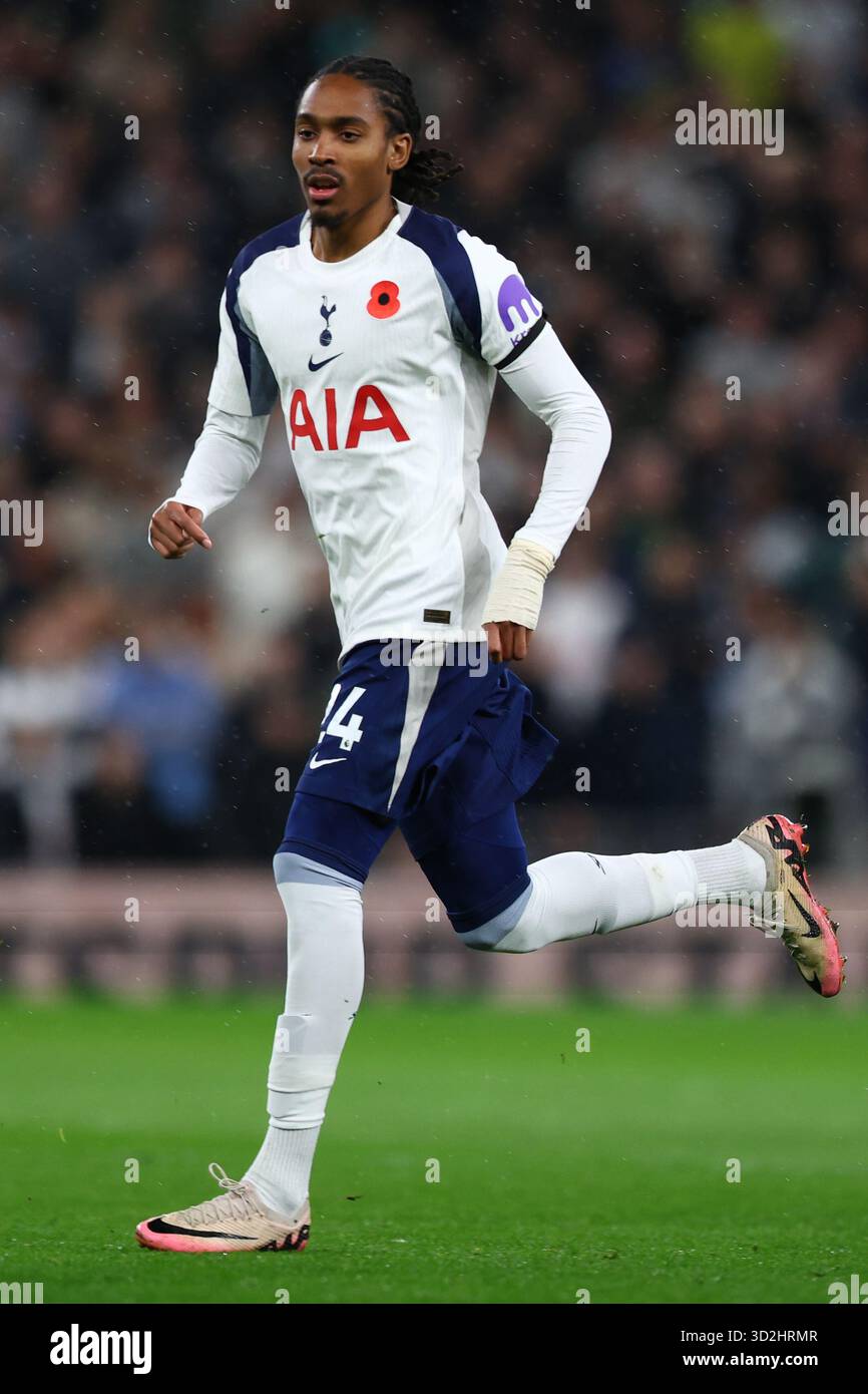 Tottenham Hotspur defender Djed Spence (24) during the Tottenham ...