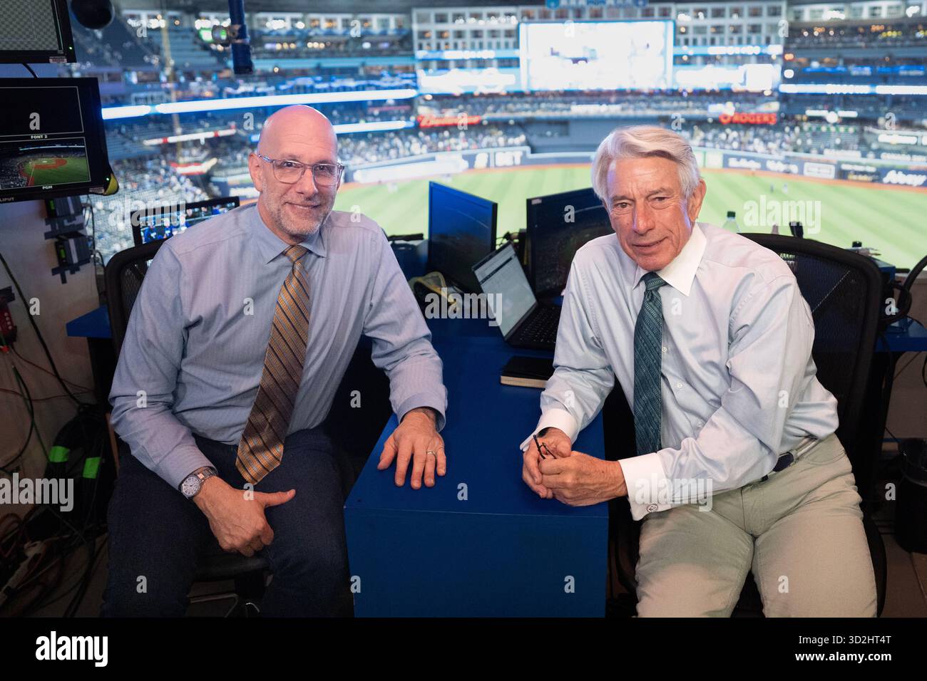 Sportsnet sportscasters Dan Shulman (left) and Buck Martinez sit in the ...