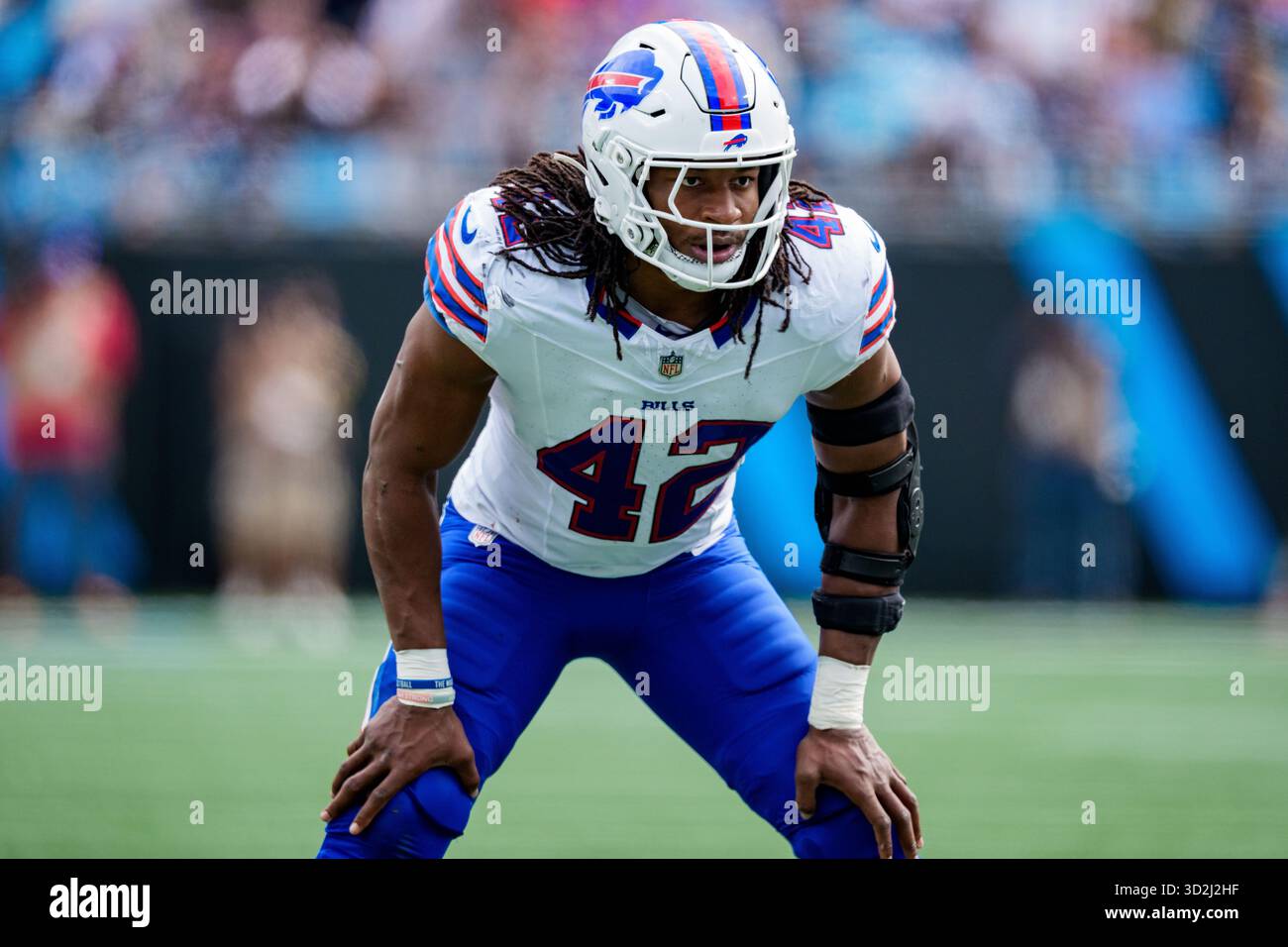 Buffalo Bills linebacker Dorian Williams (42) plays during an NFL ...