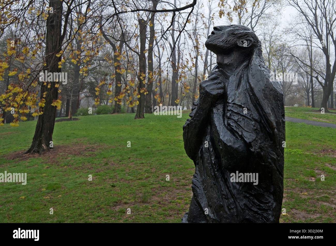 Statue of Job by sculptor Natan J. Rapoport at Forest Park Overlook ...