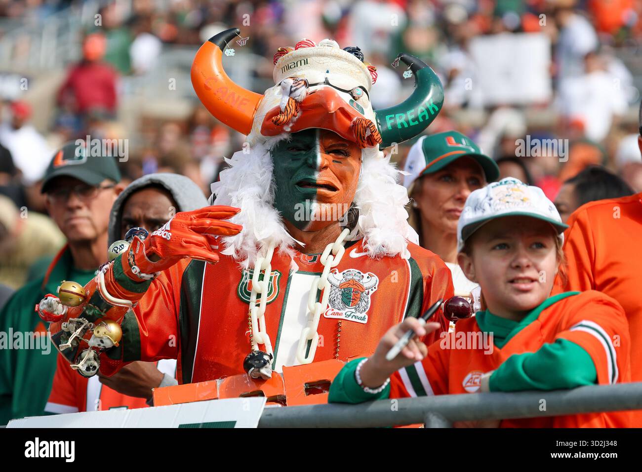 November 1, 2025: A Miami Hurricanes fan during a game between the ...