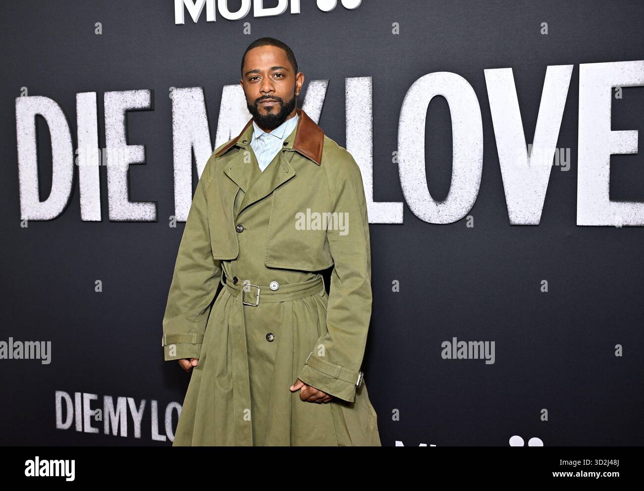 LaKeith Stanfield attends the premiere of "Die My Love" at AMC Lincoln ...