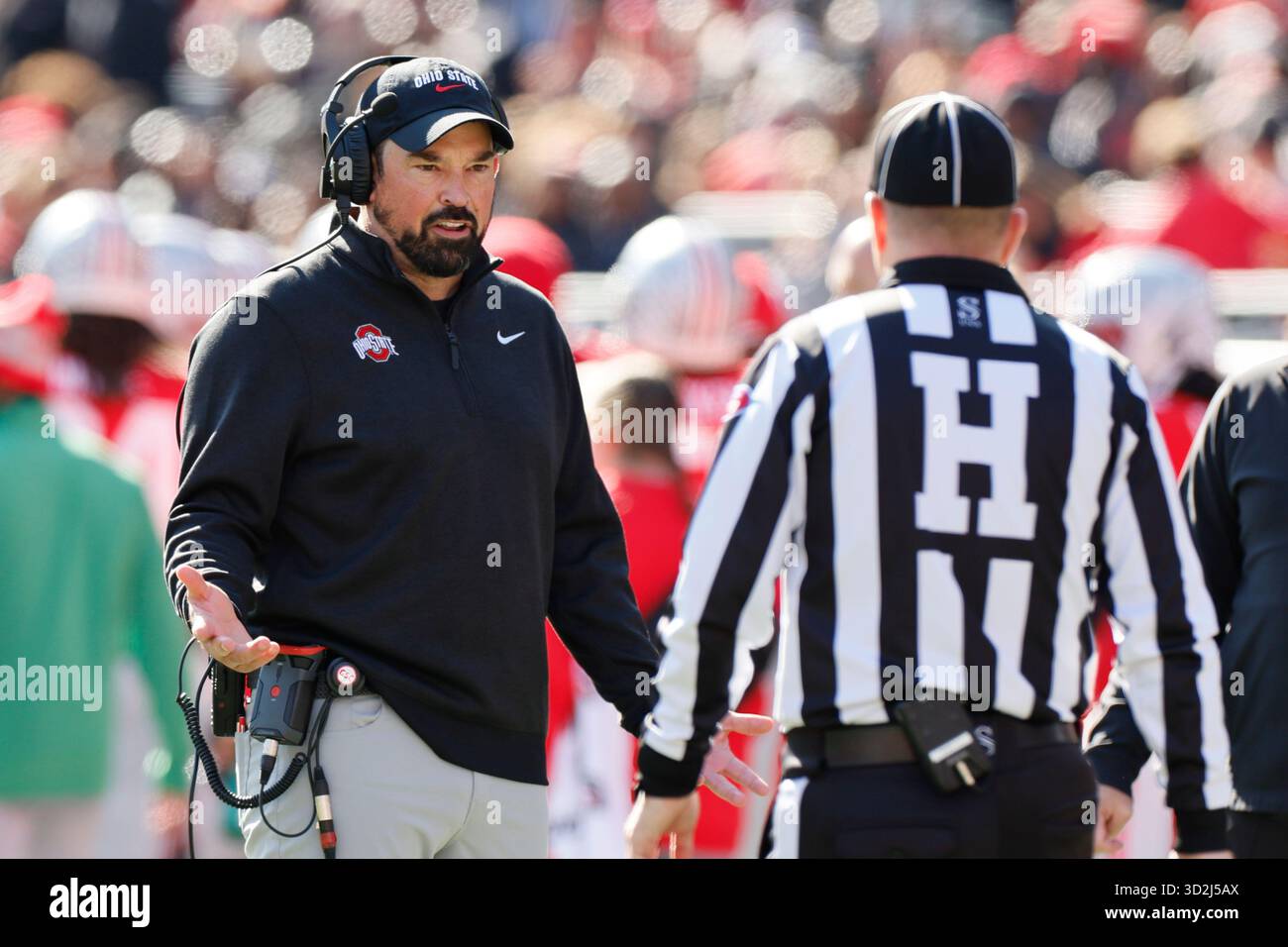 Ohio State head coach Ryan Day reacts to a call against Penn State ...