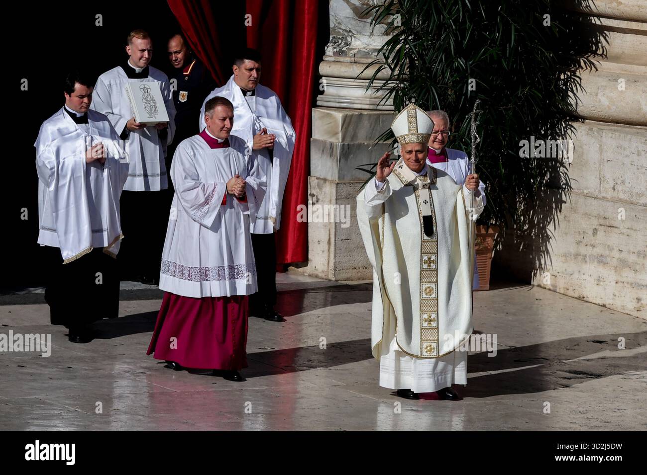 Pope Leo XIV enters the square in procession. Pope Leo XIV presides ...