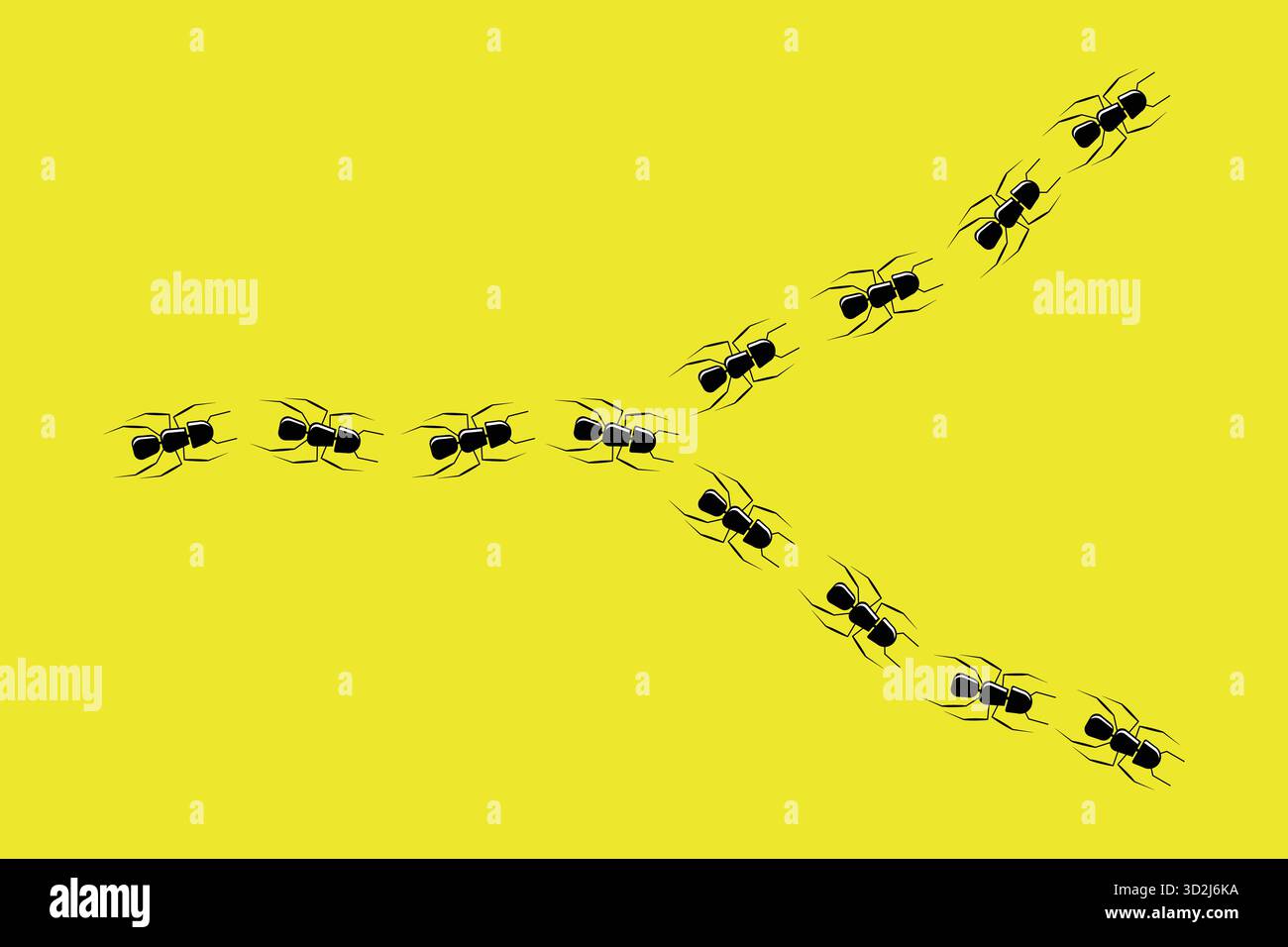 Minimalist illustration showing an ant trail forming an interesting ...
