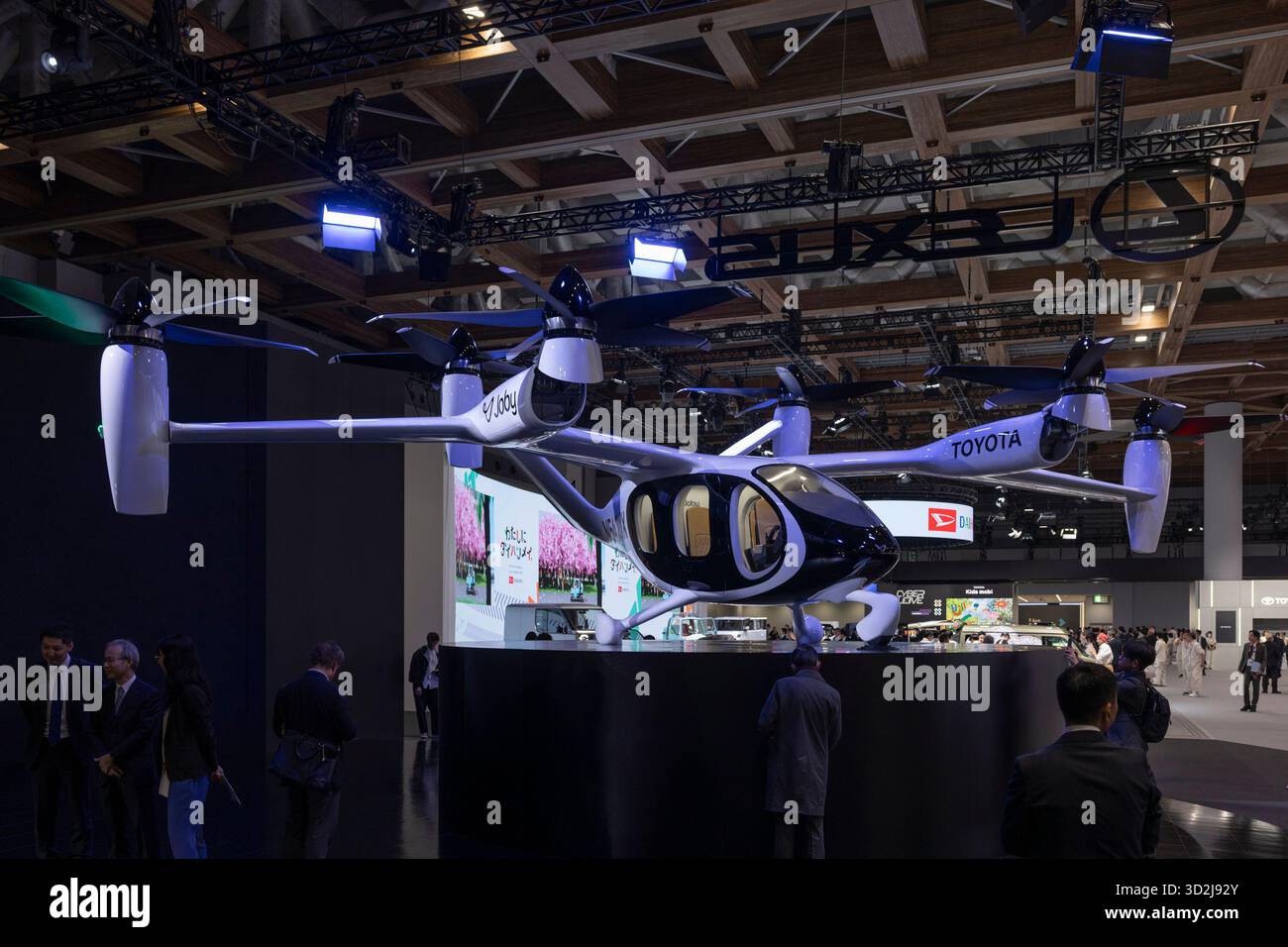 Flying vehicle Toyota Joby N542JX on display at Japan Mobility Show ...