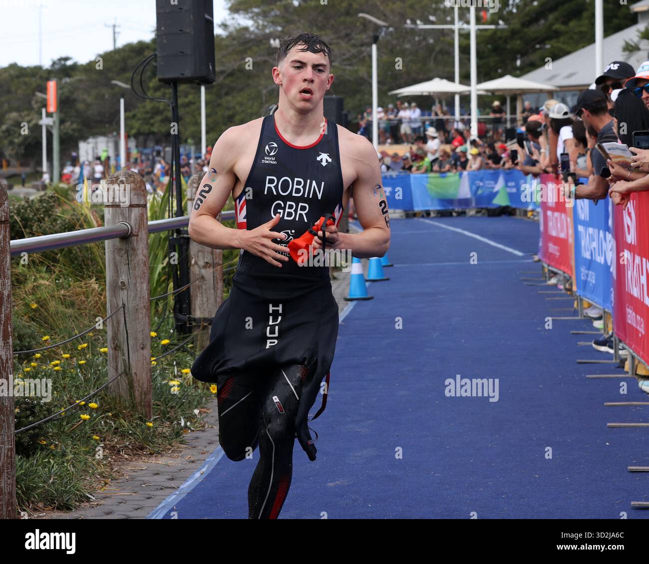 Alex Robin, of Great Britain, at the 2025 Junior World Triathlon ...