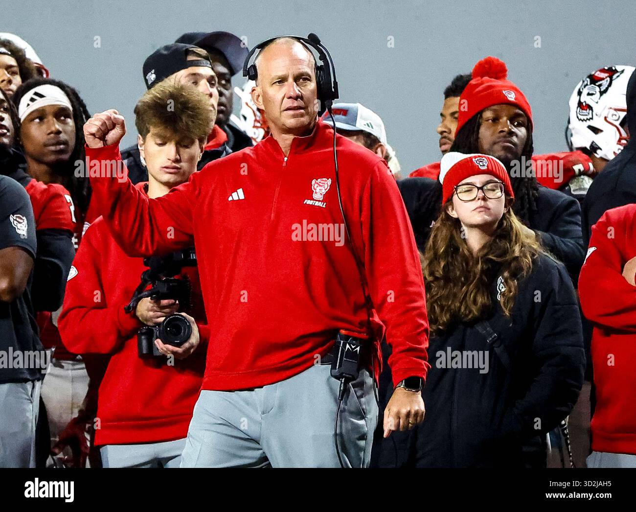 November 1, 2025: Dave Doeren celebrates making field goal in 2nd half ...