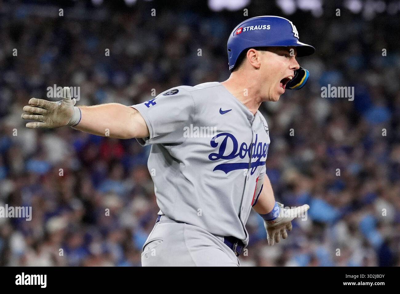 Los Angeles Dodgers' Will Smith celebrates a home run against the ...