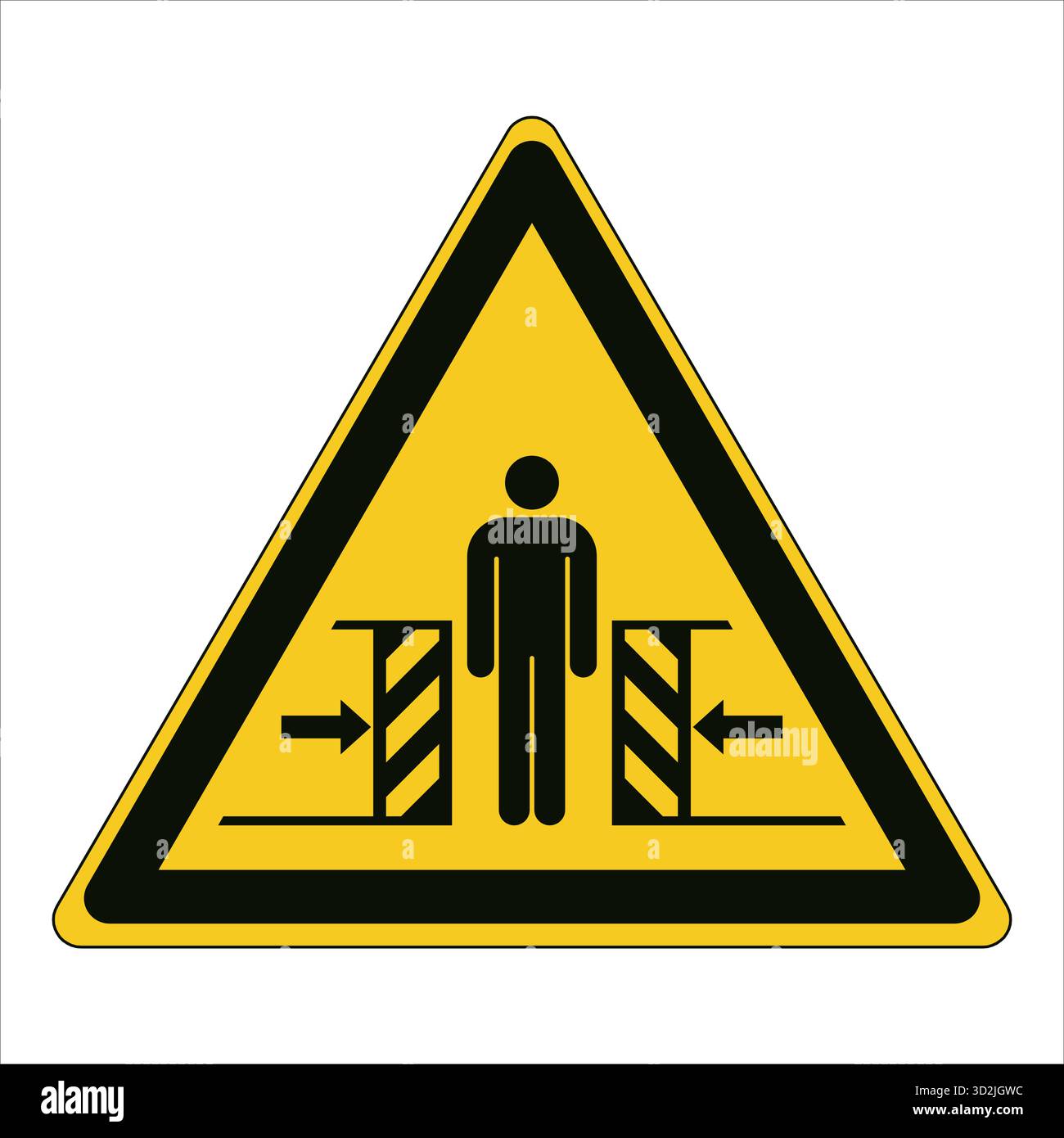 Safety Sign – Body Crush Force From Two Sides warns of potential ...