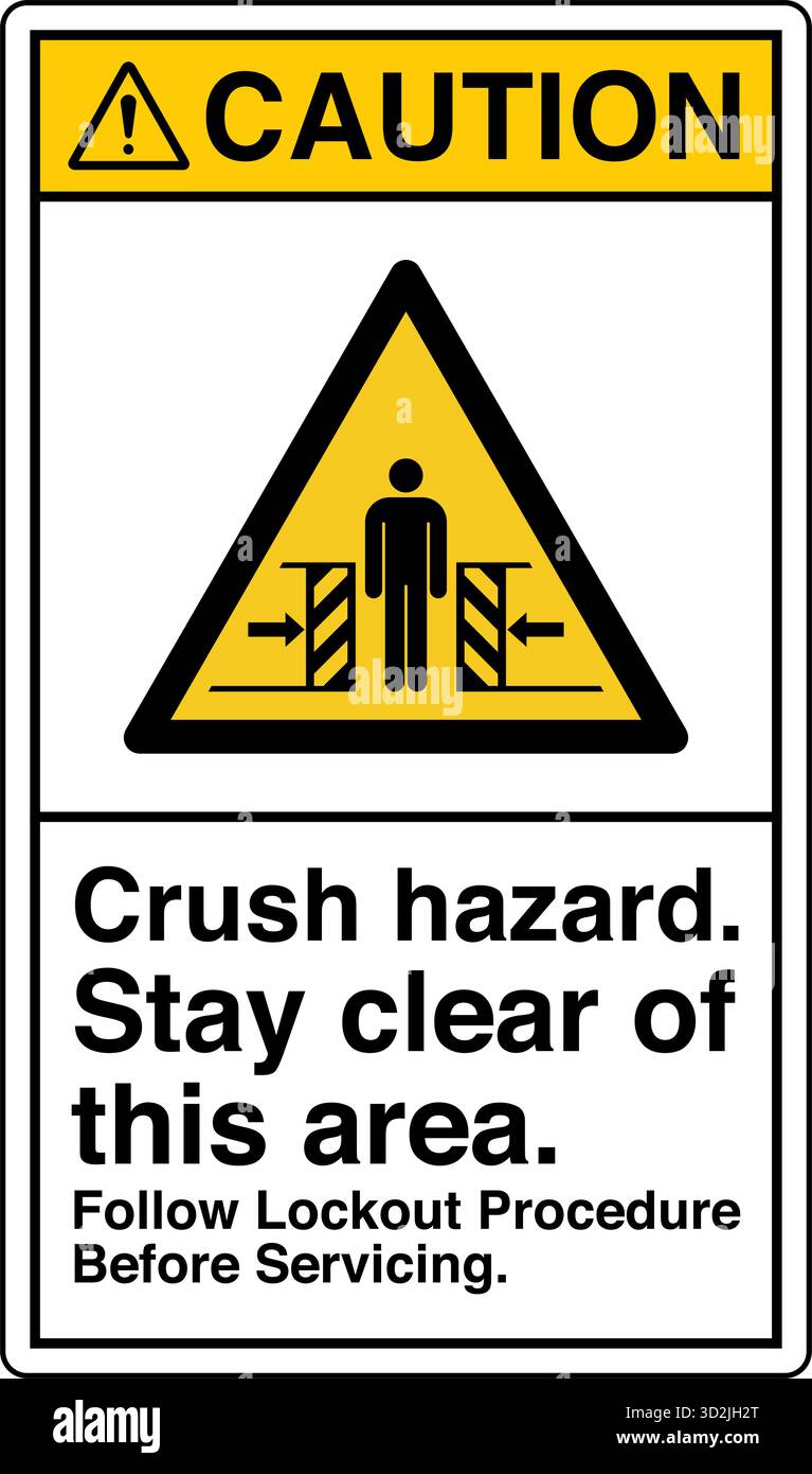 Safety Sign – Body Crush Force From Two Sides warns of potential ...