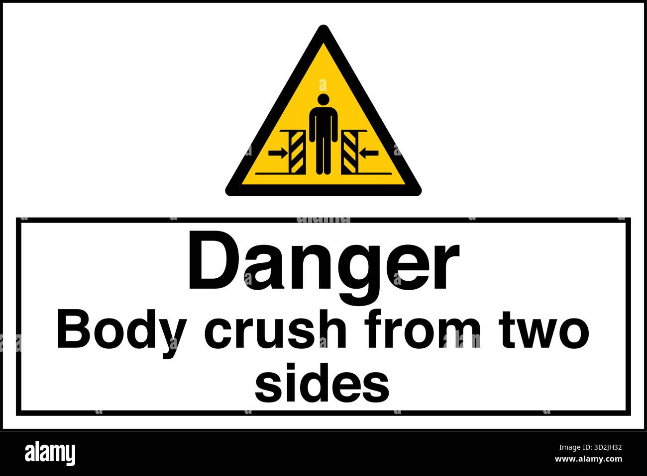 Safety Sign – Body Crush Force From Two Sides warns of potential ...