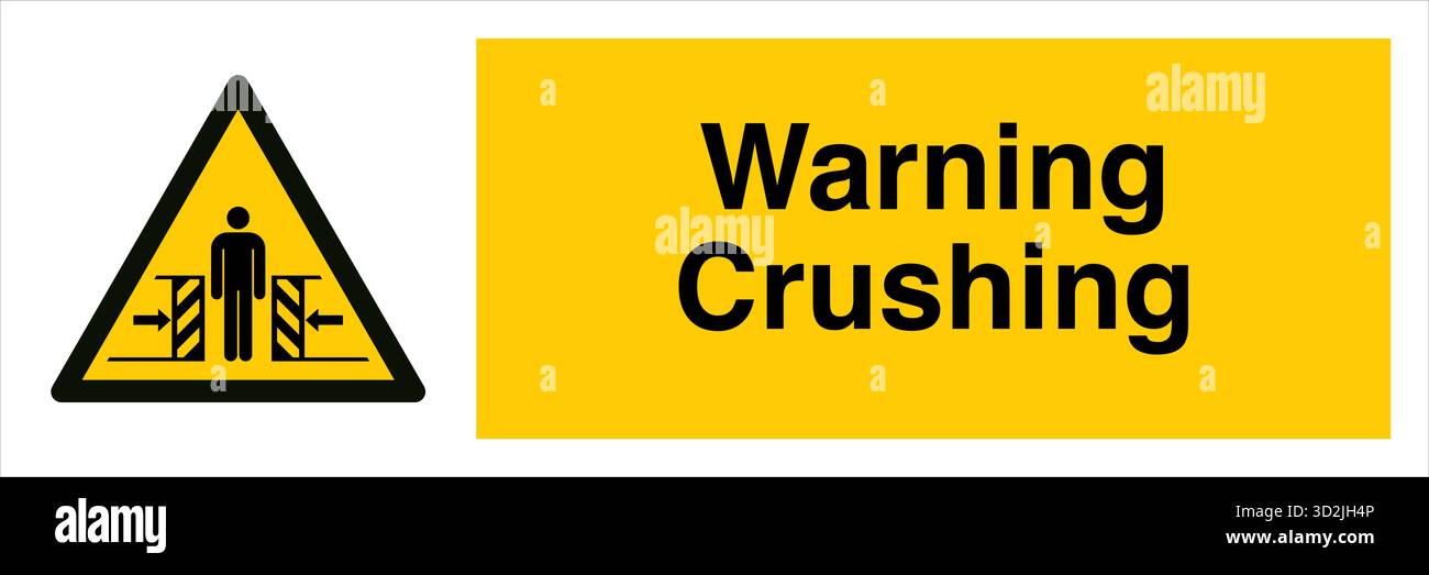 Safety Sign – Body Crush Force From Two Sides warns of potential ...