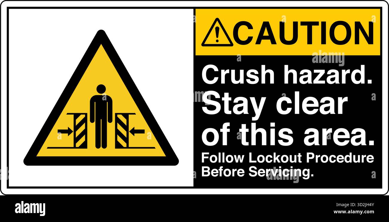 Safety Sign – Body Crush Force From Two Sides warns of potential ...