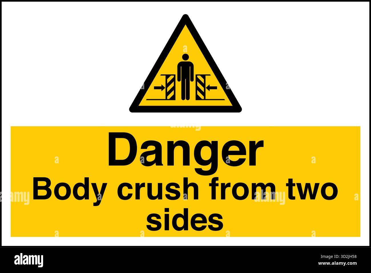 Safety Sign – Body Crush Force From Two Sides warns of potential ...