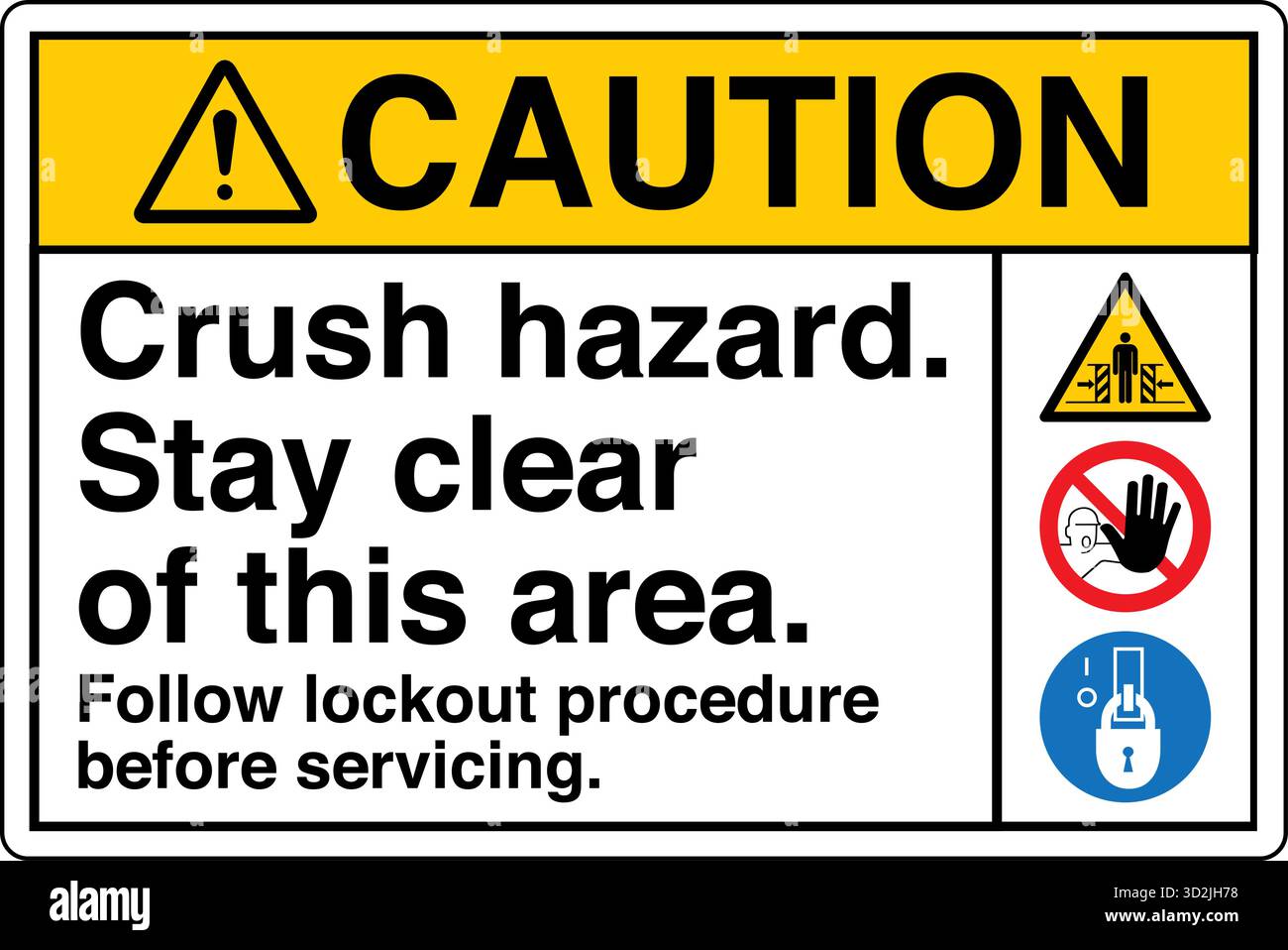 Safety Sign – Body Crush Force From Two Sides warns of potential ...