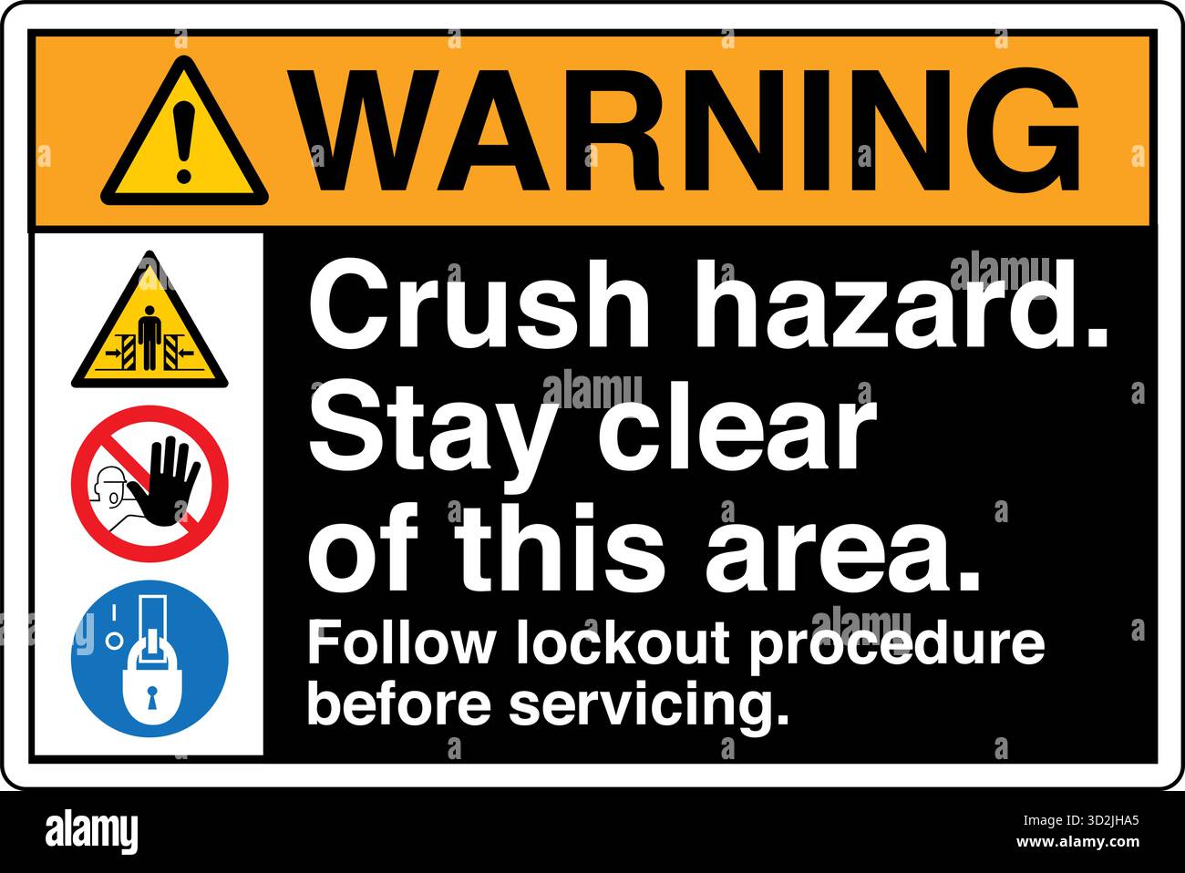 Safety Sign – Body Crush Force From Two Sides warns of potential ...